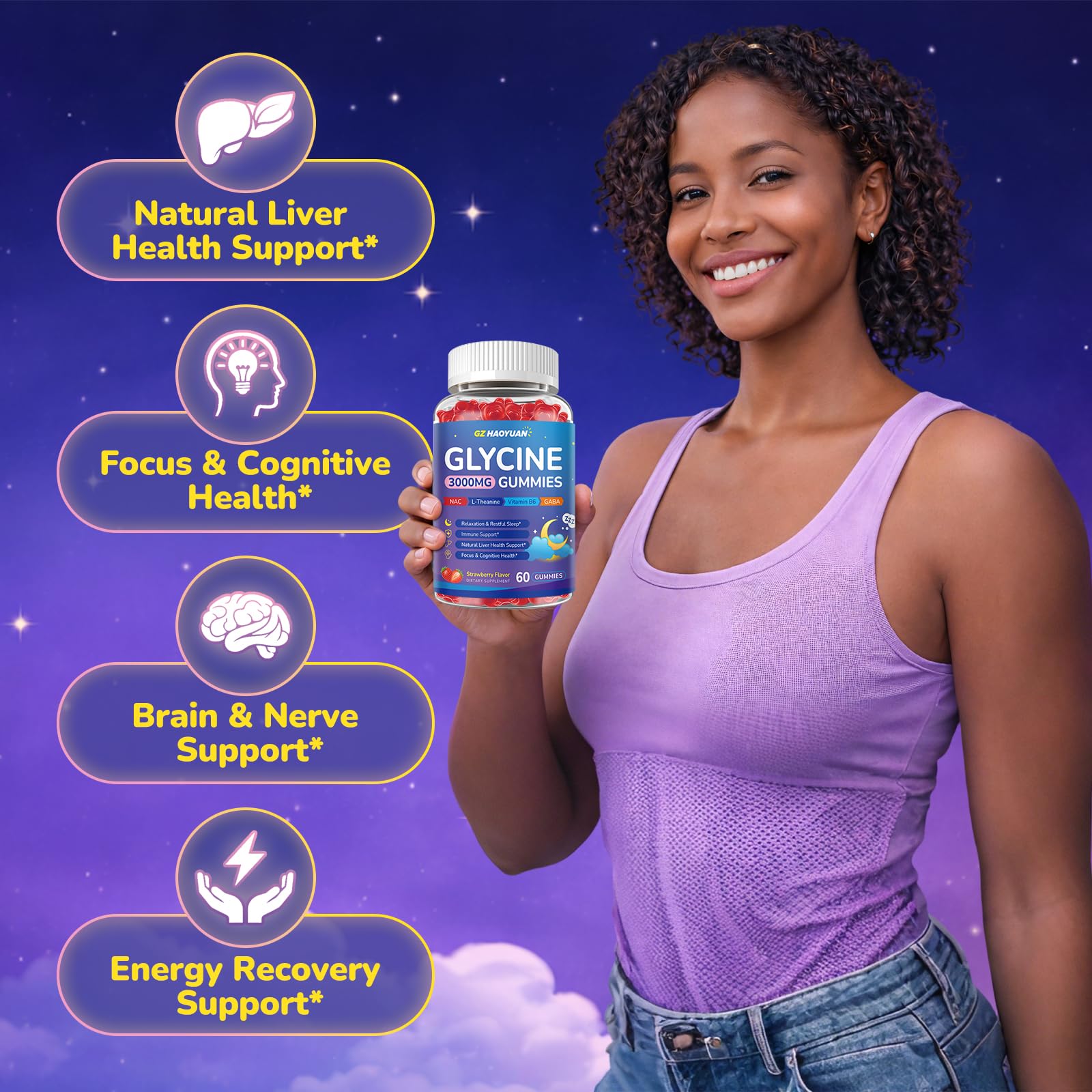 Glycine gummies for stress relief