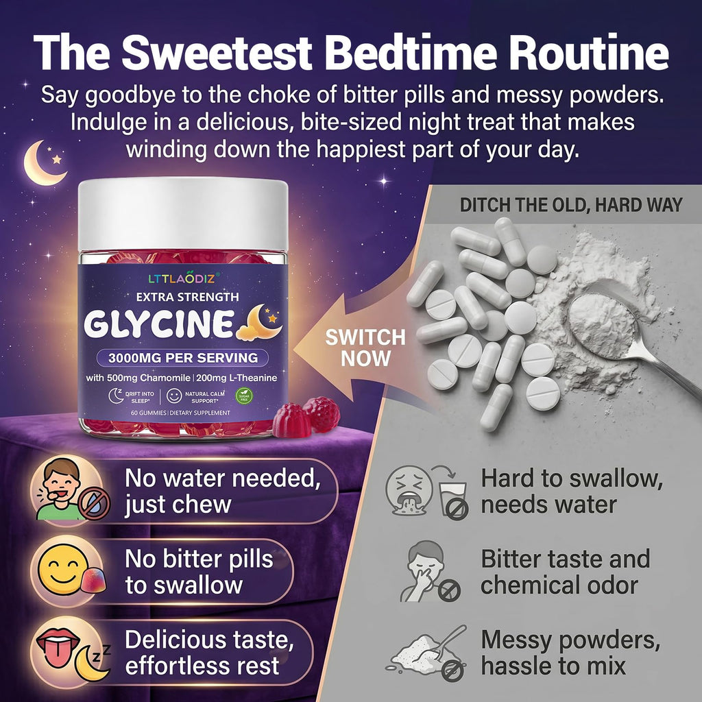 Glycine gummies support restful nights
