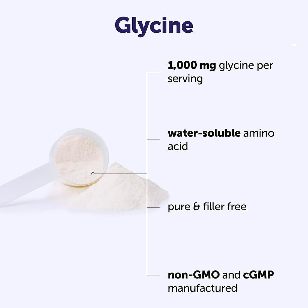 Glycine powder 1000 mg for post-workout support
