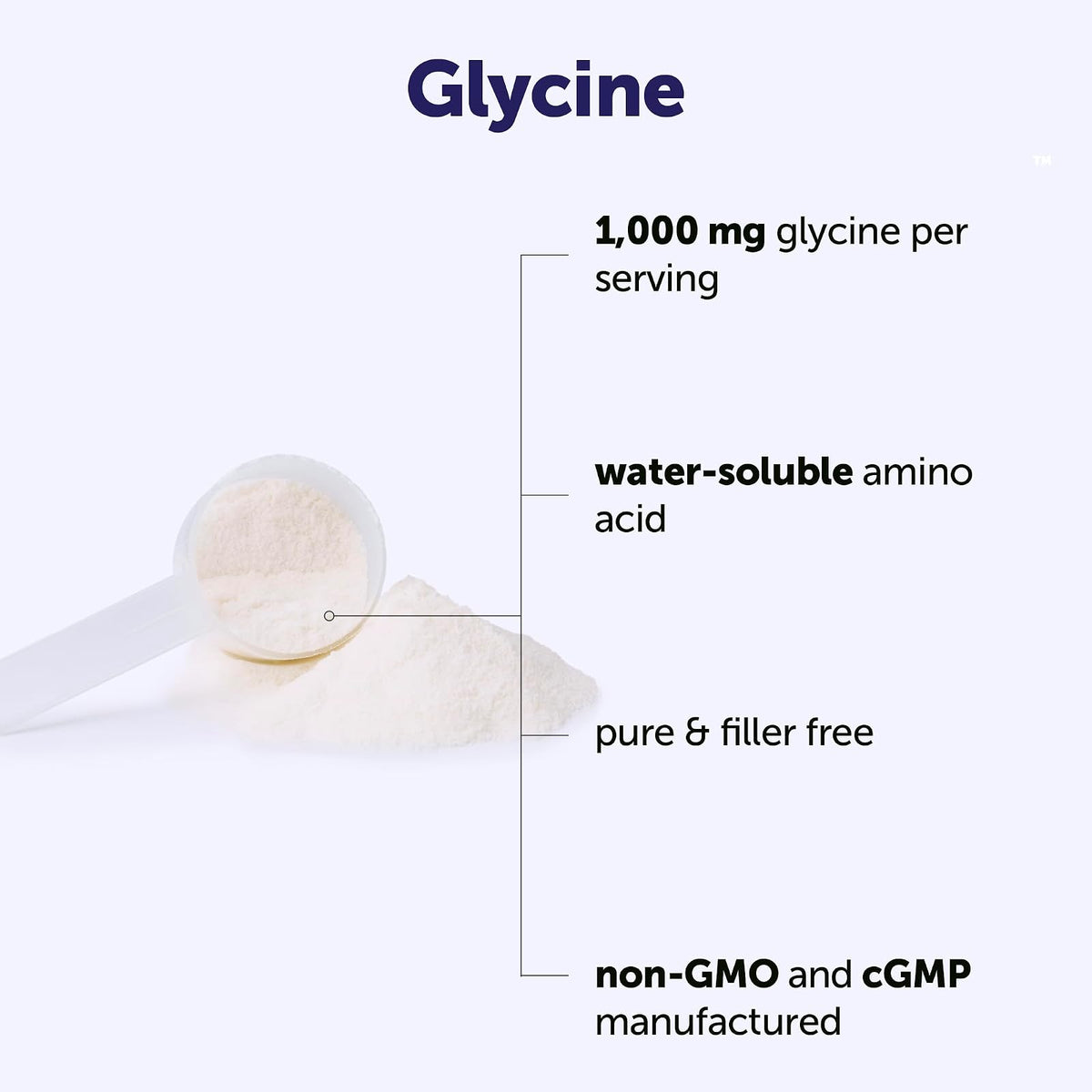 Glycine powder 1000 mg for post-workout support