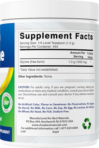 Glycine powder for anxiety management