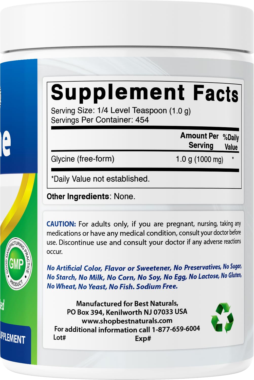 Glycine powder for enhanced mood