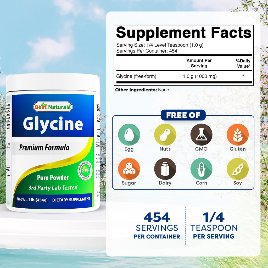 Glycine powder for stress relief