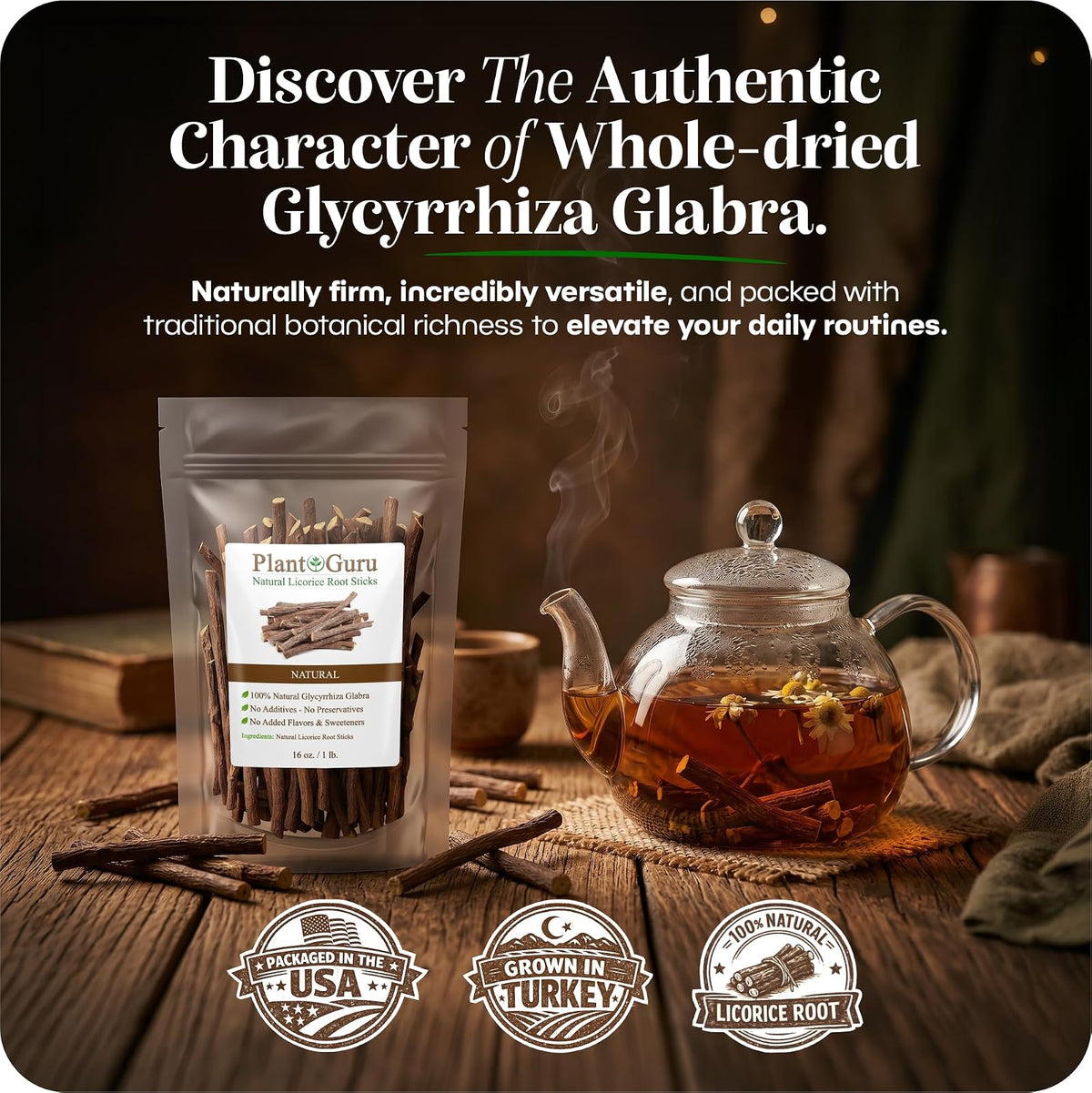Glycyrrhiza glabra chewable sticks