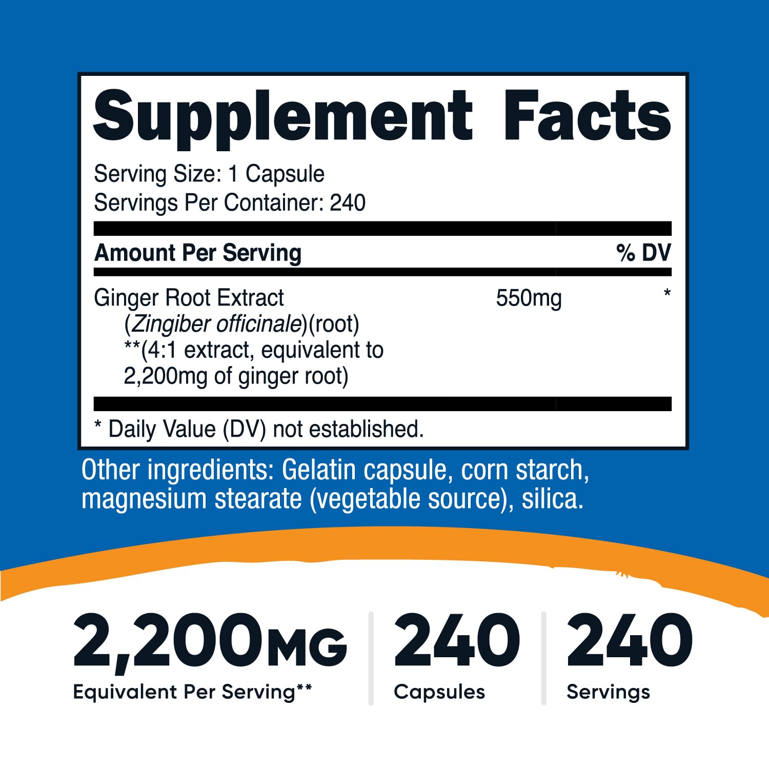 GMO-free ginger capsules for health