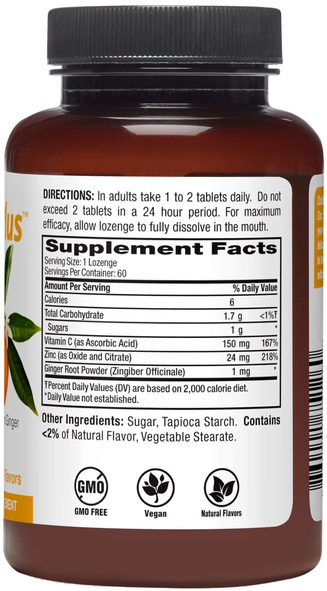 GMO-free orange zinc supplements
