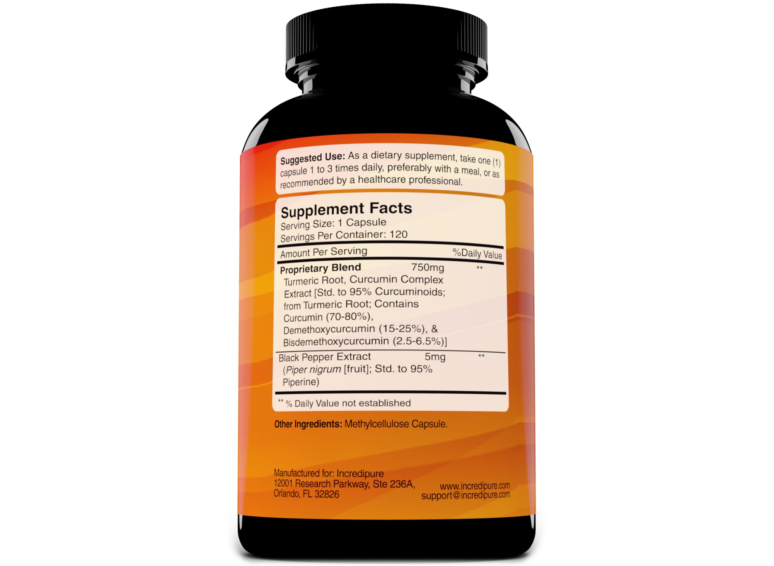 GMO free turmeric curcumin capsules