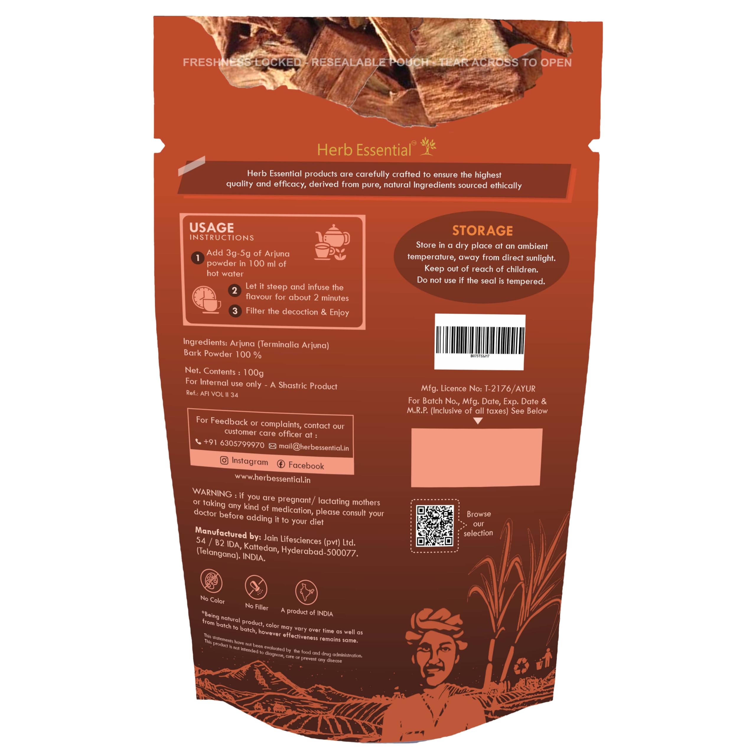 GMP certified Arjuna powder supplement