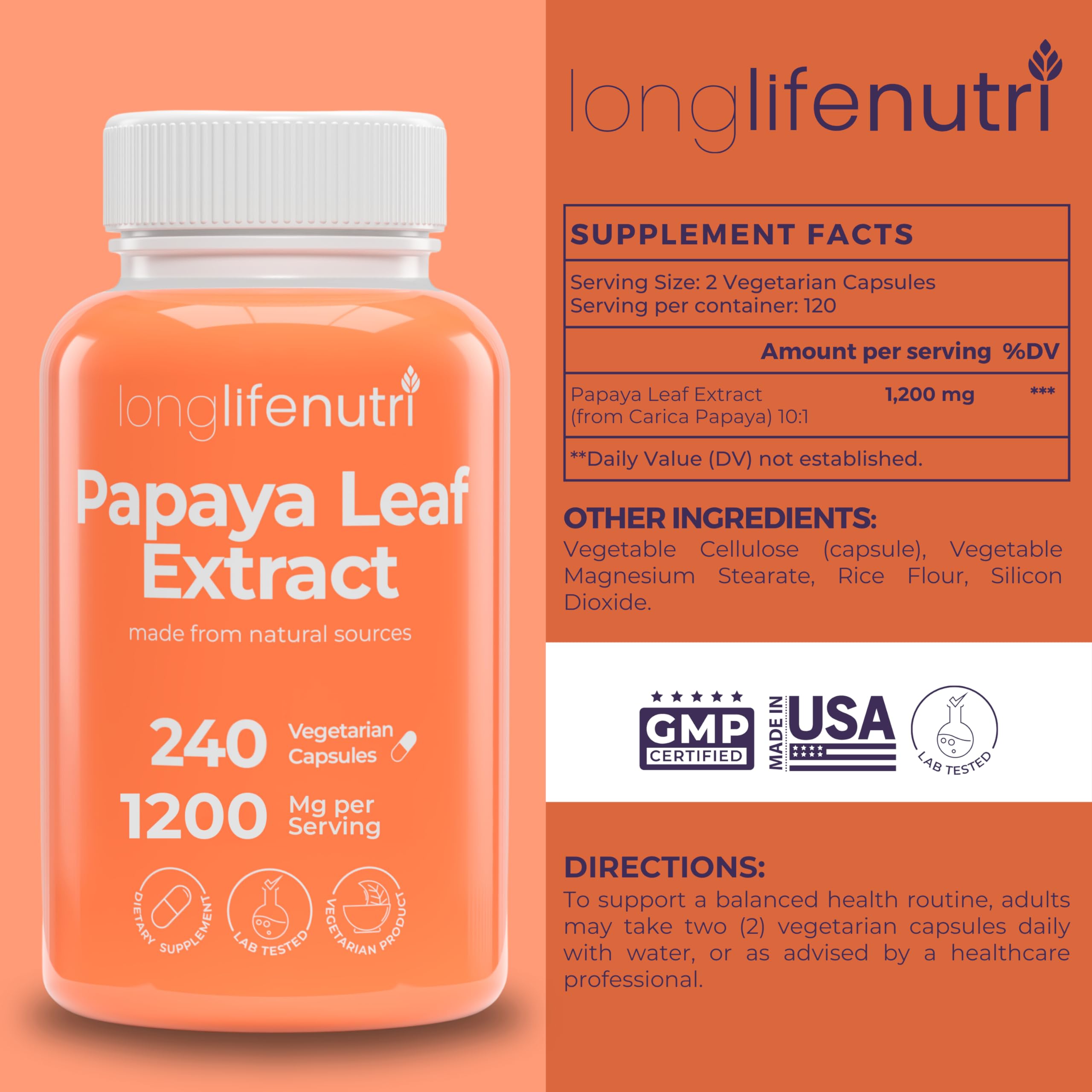 GMP certified papaya leaf supplement