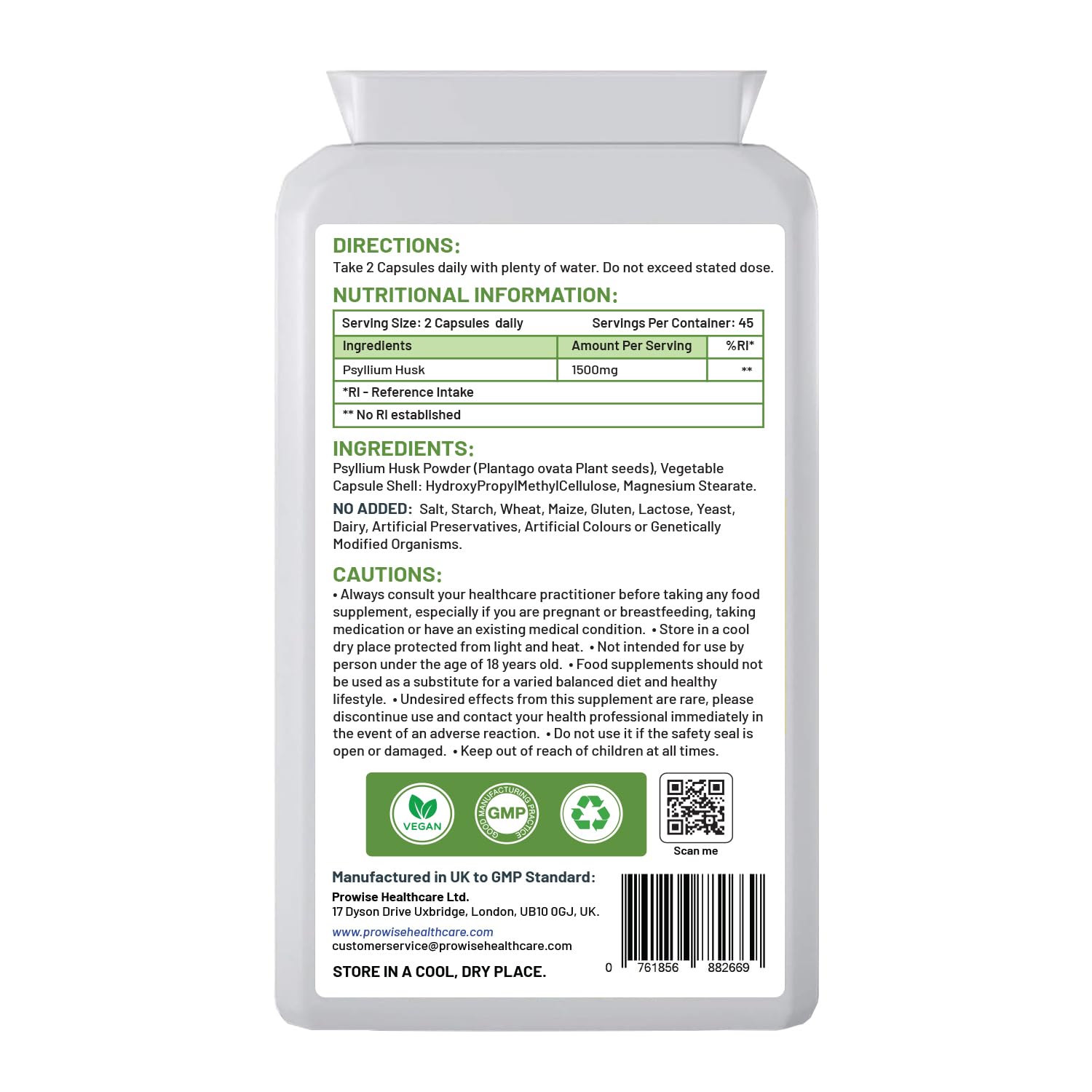 GMP certified psyllium husk capsules