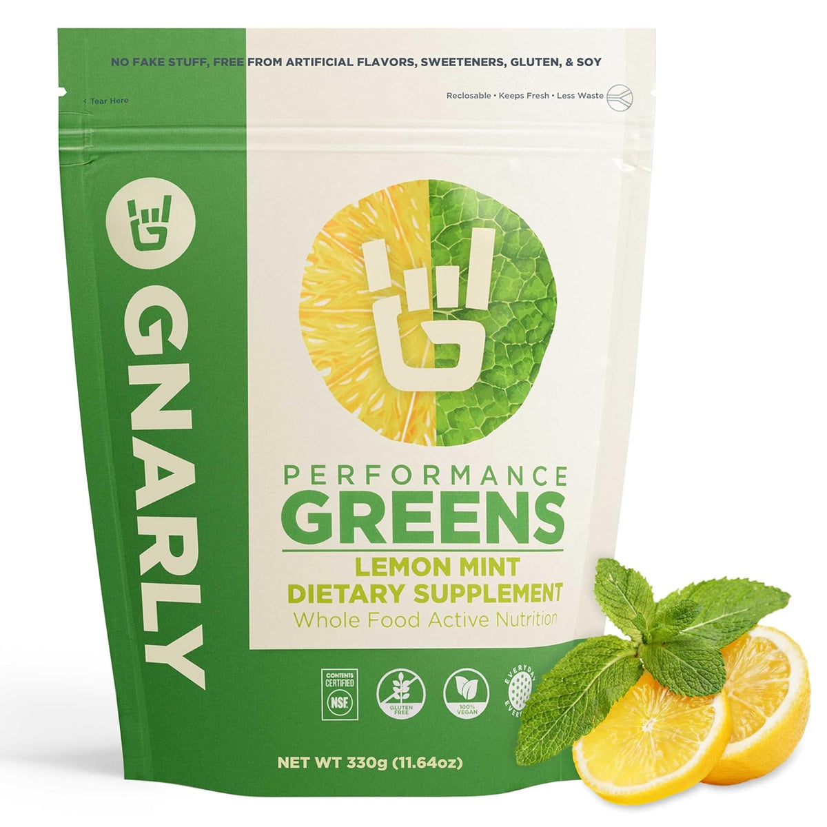 Gnarly Nutrition lemon mint superfood powder