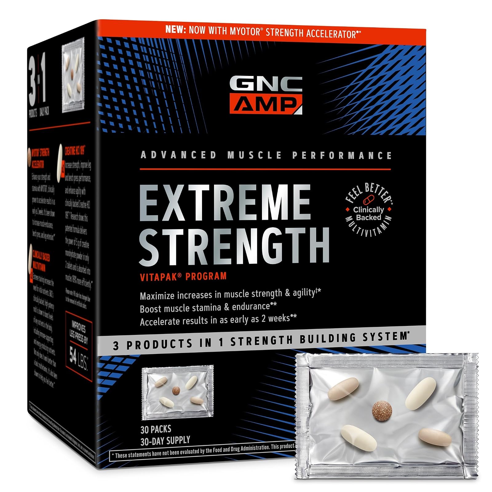 GNC AMP Extreme Strength Vitapak benefits