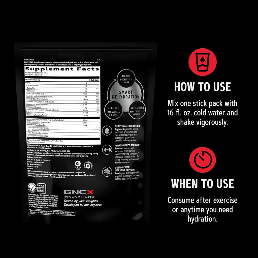 GNC AMP hydration for sports recovery