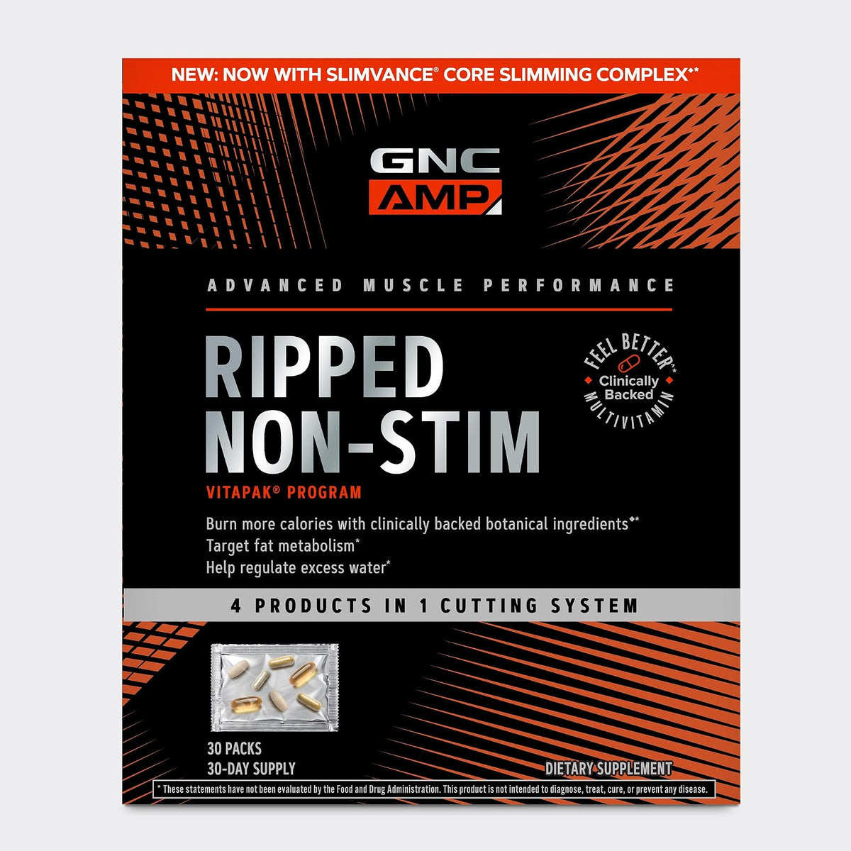 GNC AMP Ripped Non-Stim Vitapak benefits
