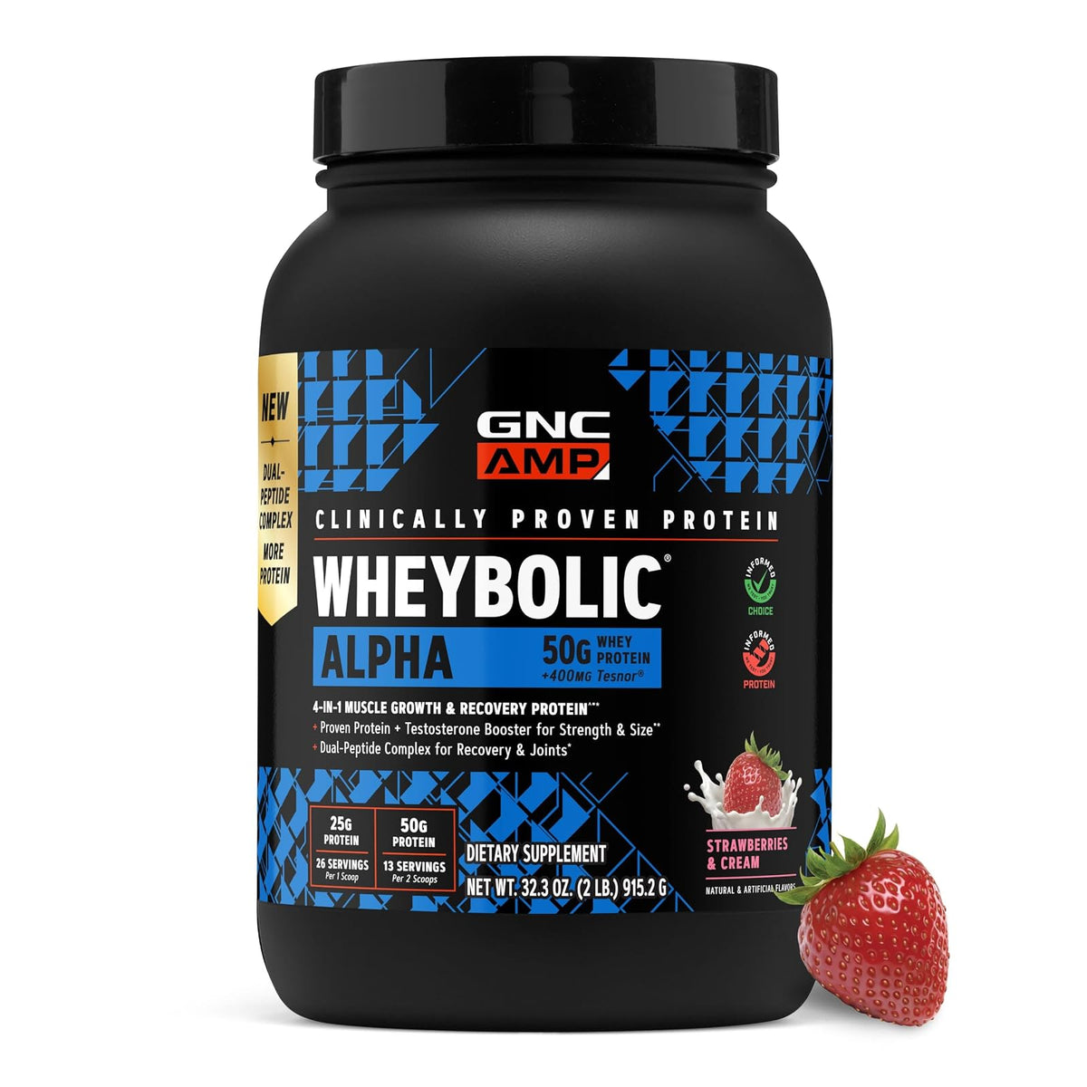 GNC AMP Wheybolic Alpha 2.0 Strawberry protein powder