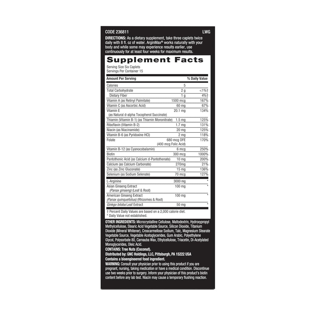 GNC Arginmax multivitamins for women