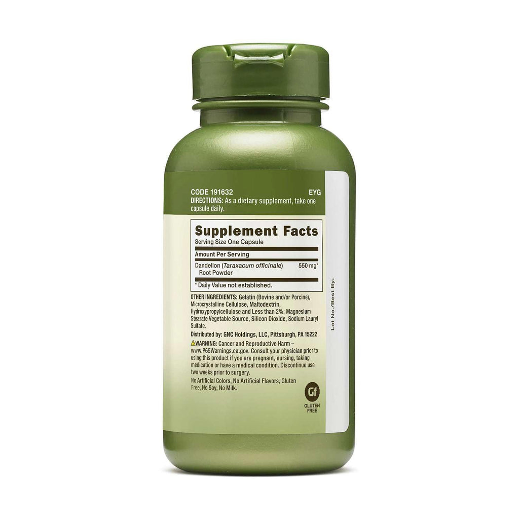 GNC dandelion root herbal supplement