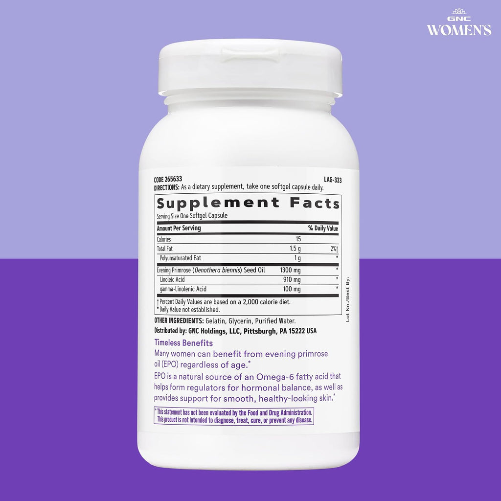 GNC Evening Primrose Oil softgel dosage