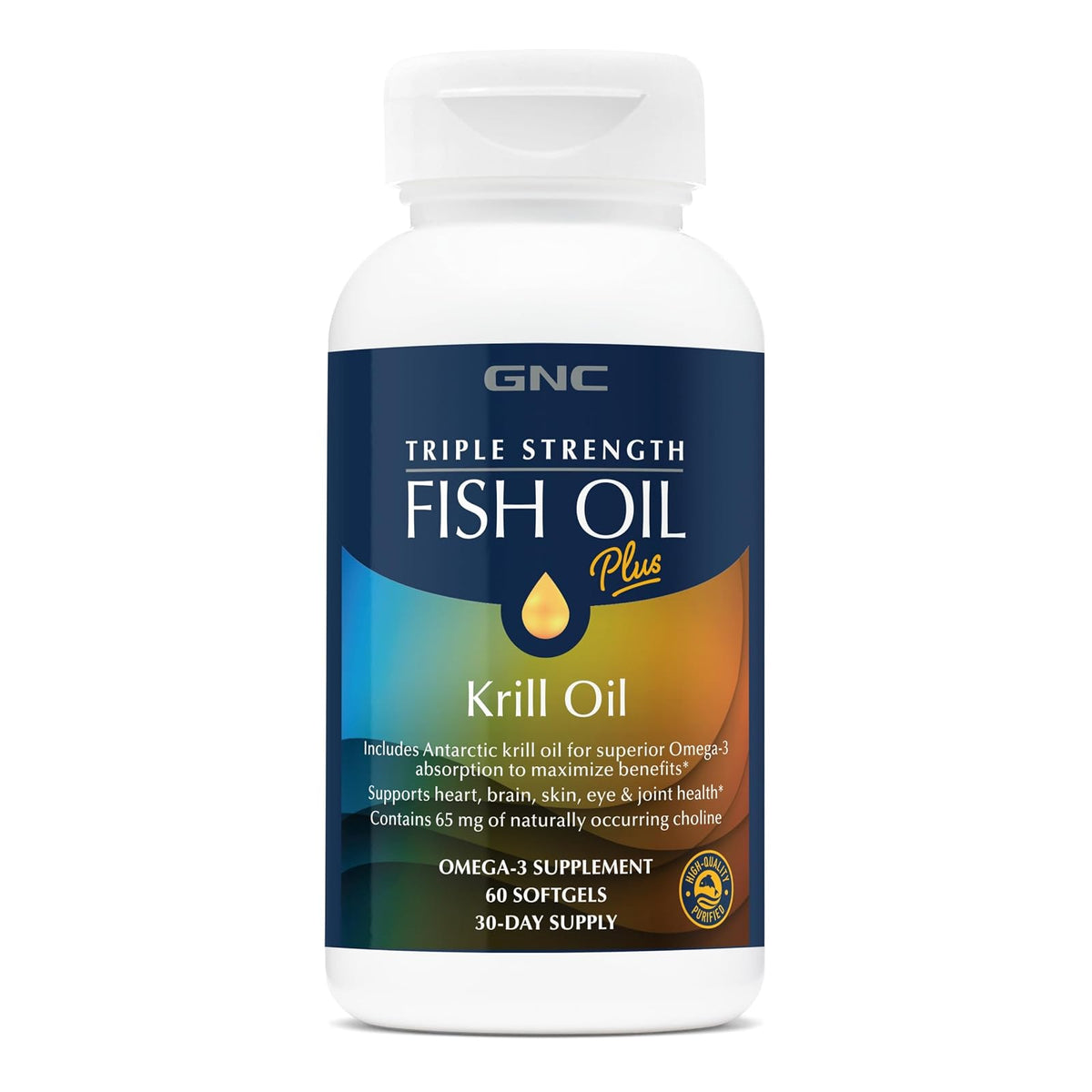 GNC fish oil softgels for heart health