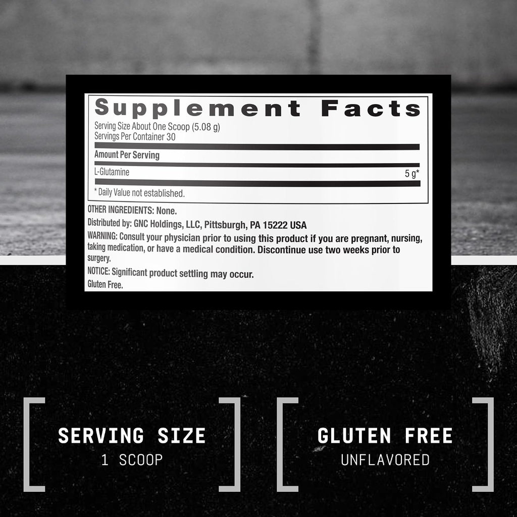 GNC l-glutamine for overall wellness