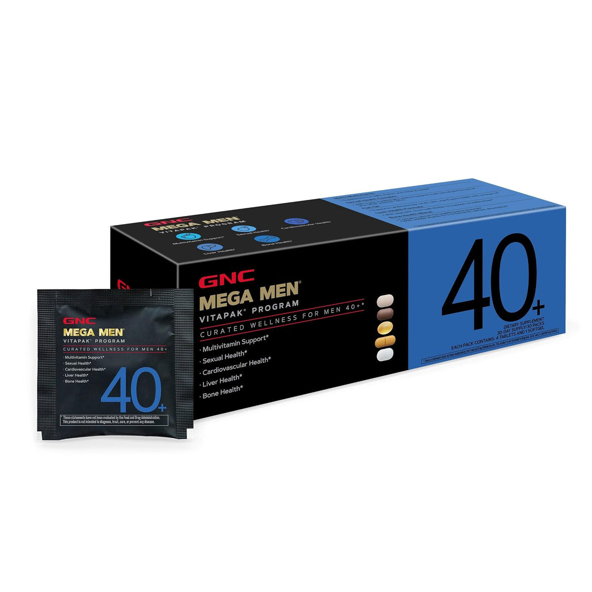 GNC Mega Men 40+ multivitamin pack