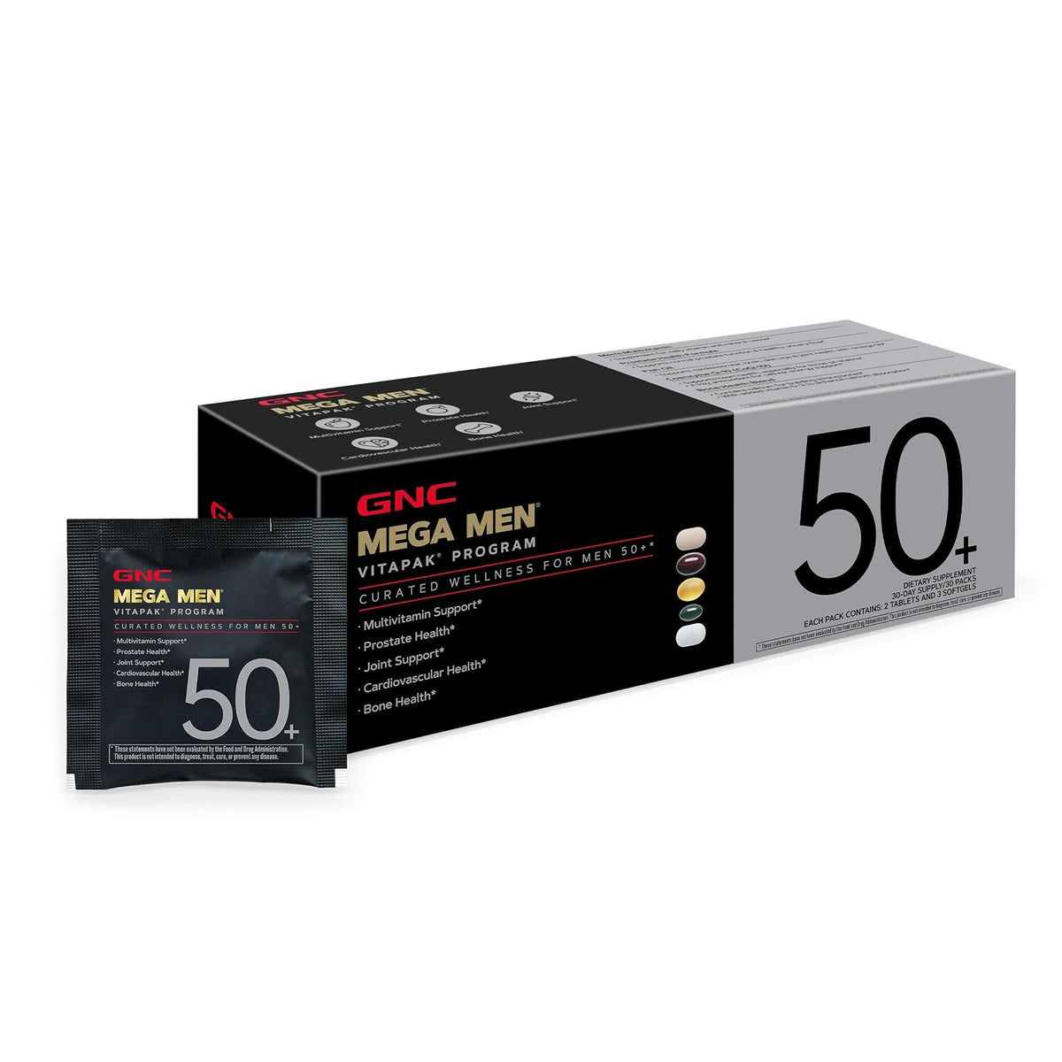 GNC Mega Men 50+ multivitamin pack