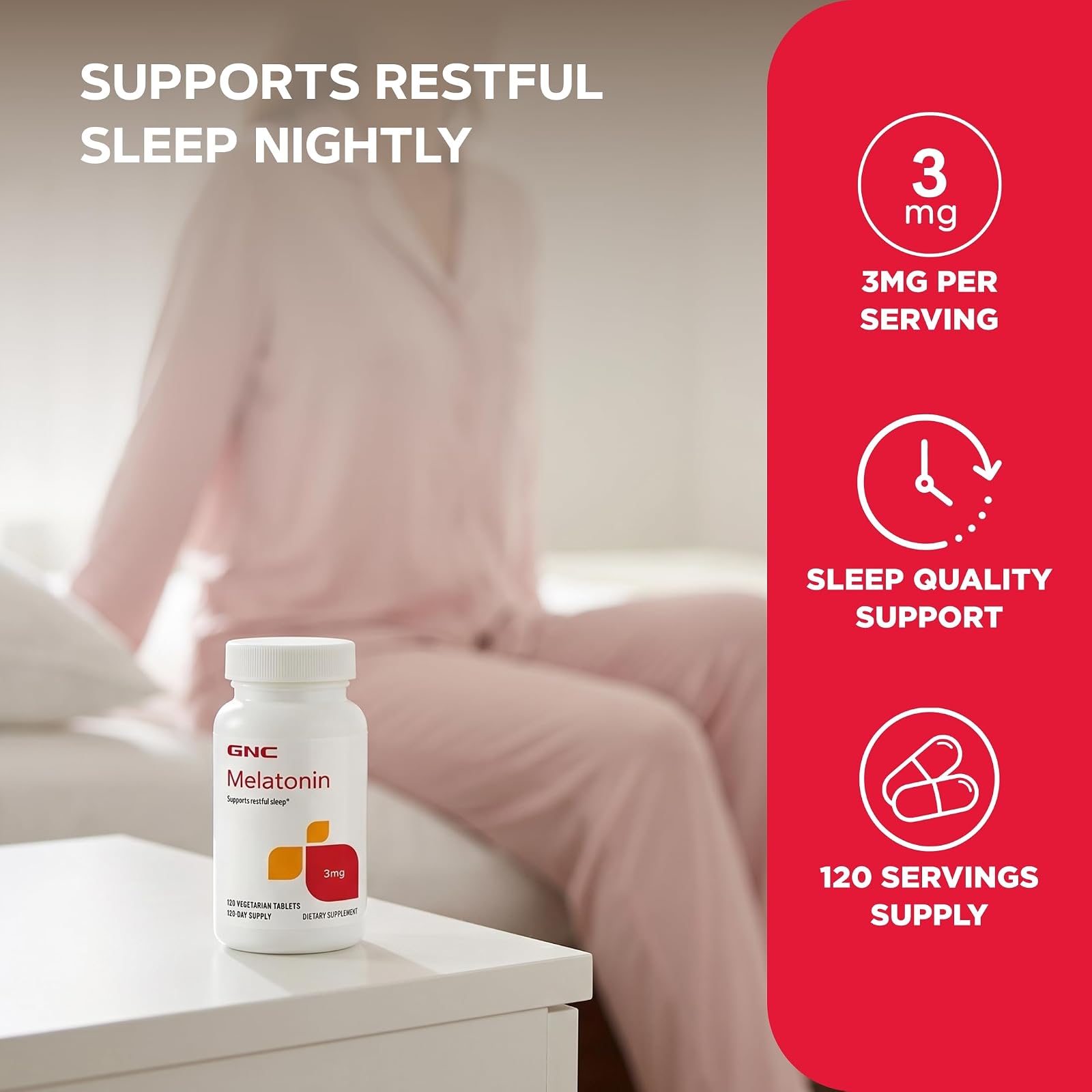 GNC melatonin for restful sleep