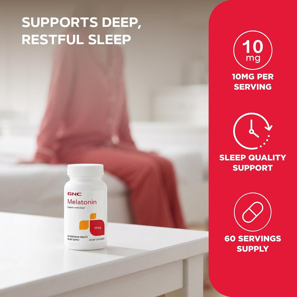 GNC melatonin supports healthy sleep