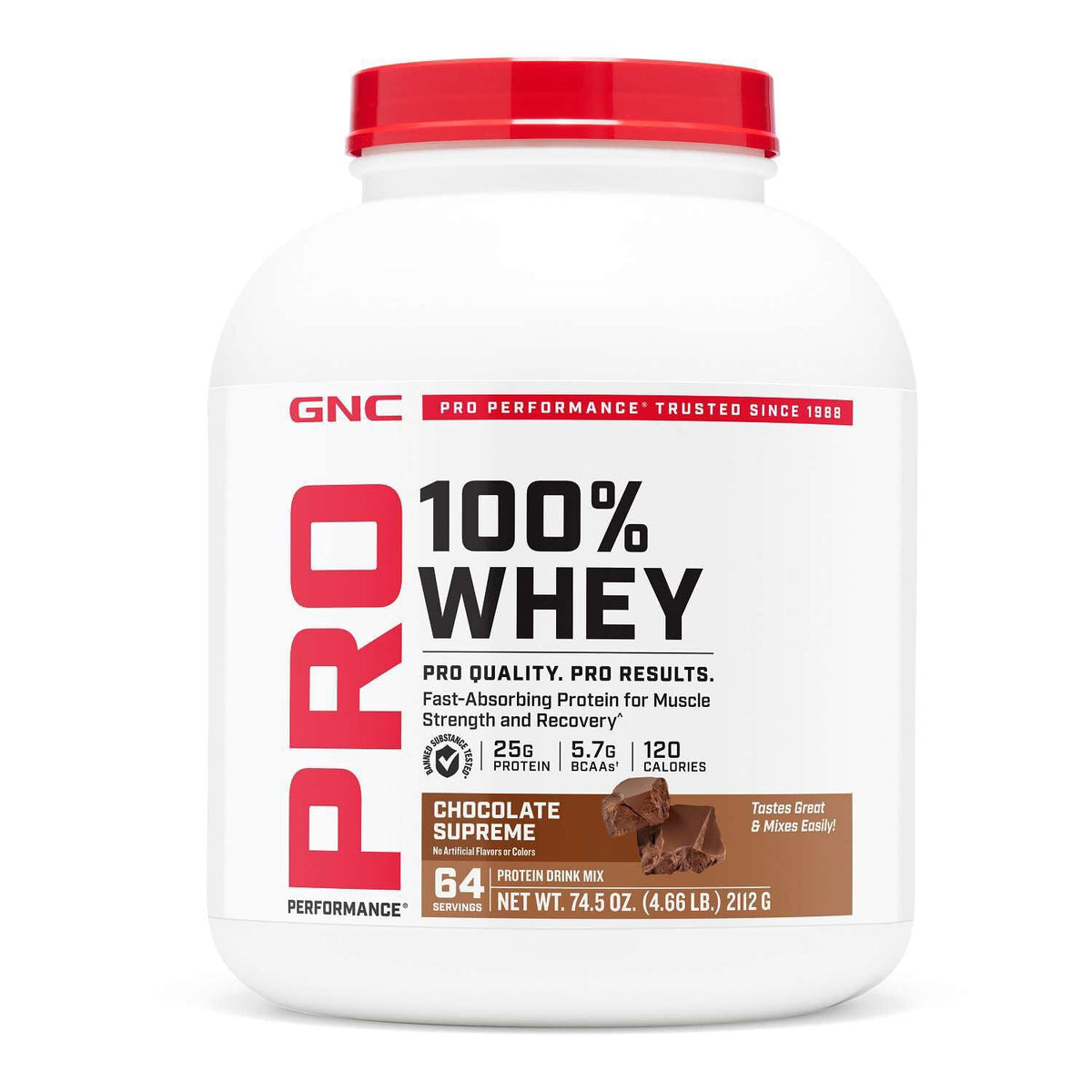 GNC Pro Performance whey protein powder