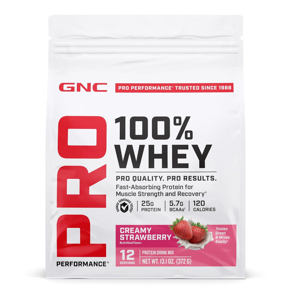 GNC whey protein creamy strawberry