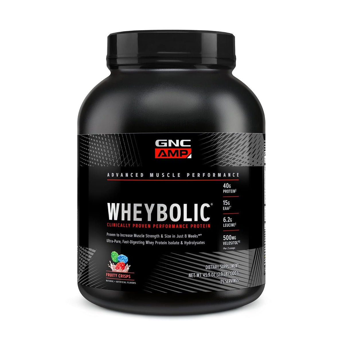 GNC whey protein fruity crisps flavour