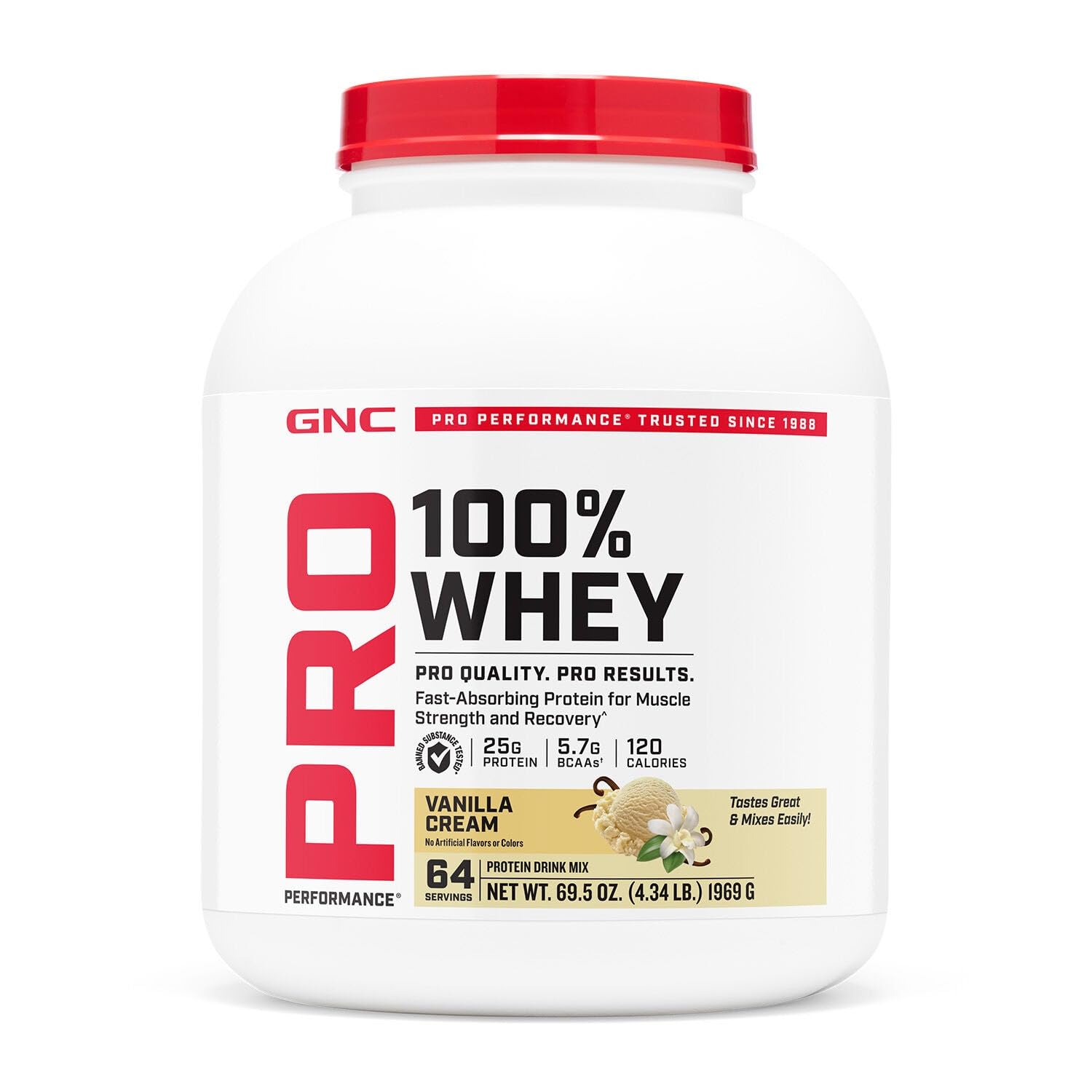 GNC whey protein vanilla cream