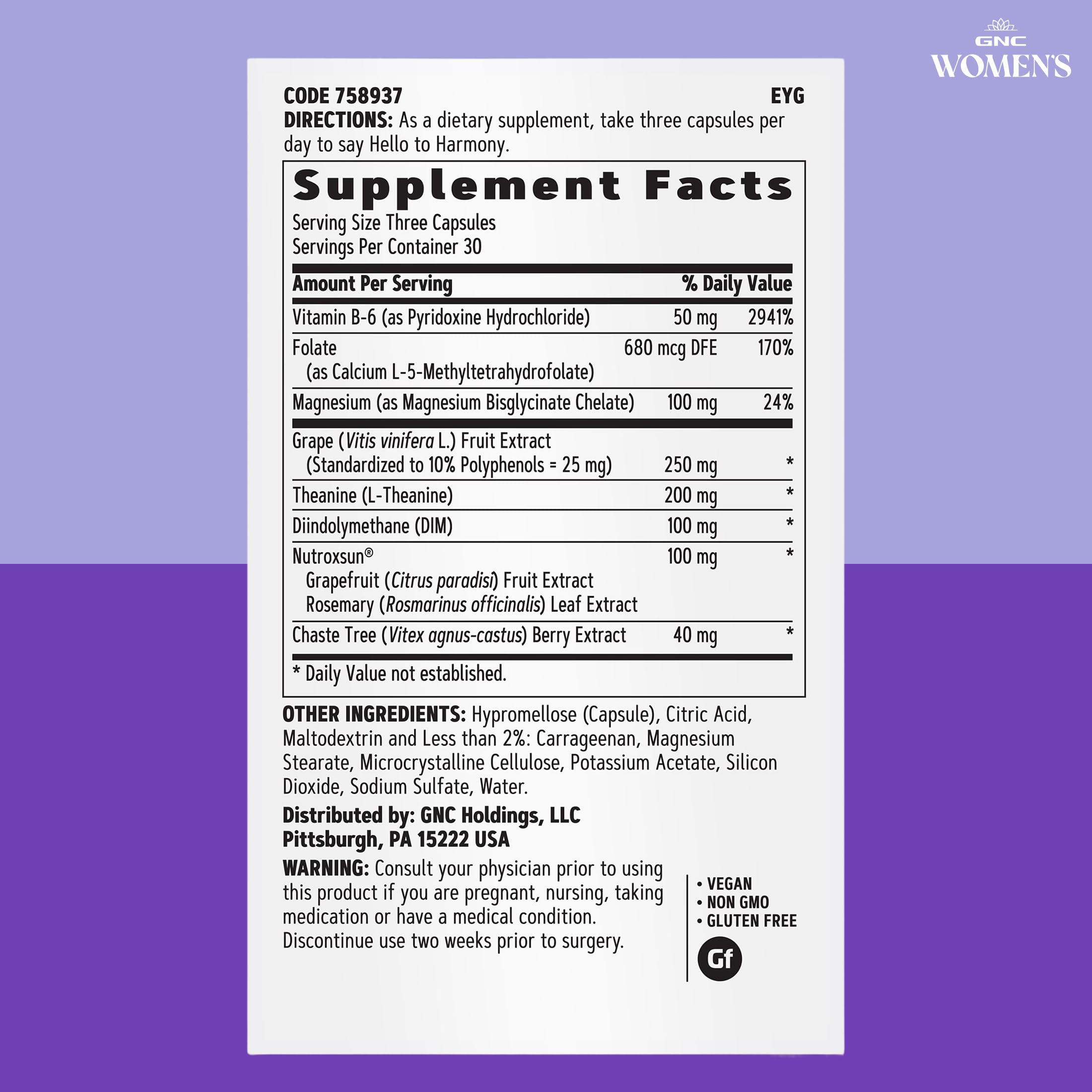 GNC Women's Hello for balanced hormones