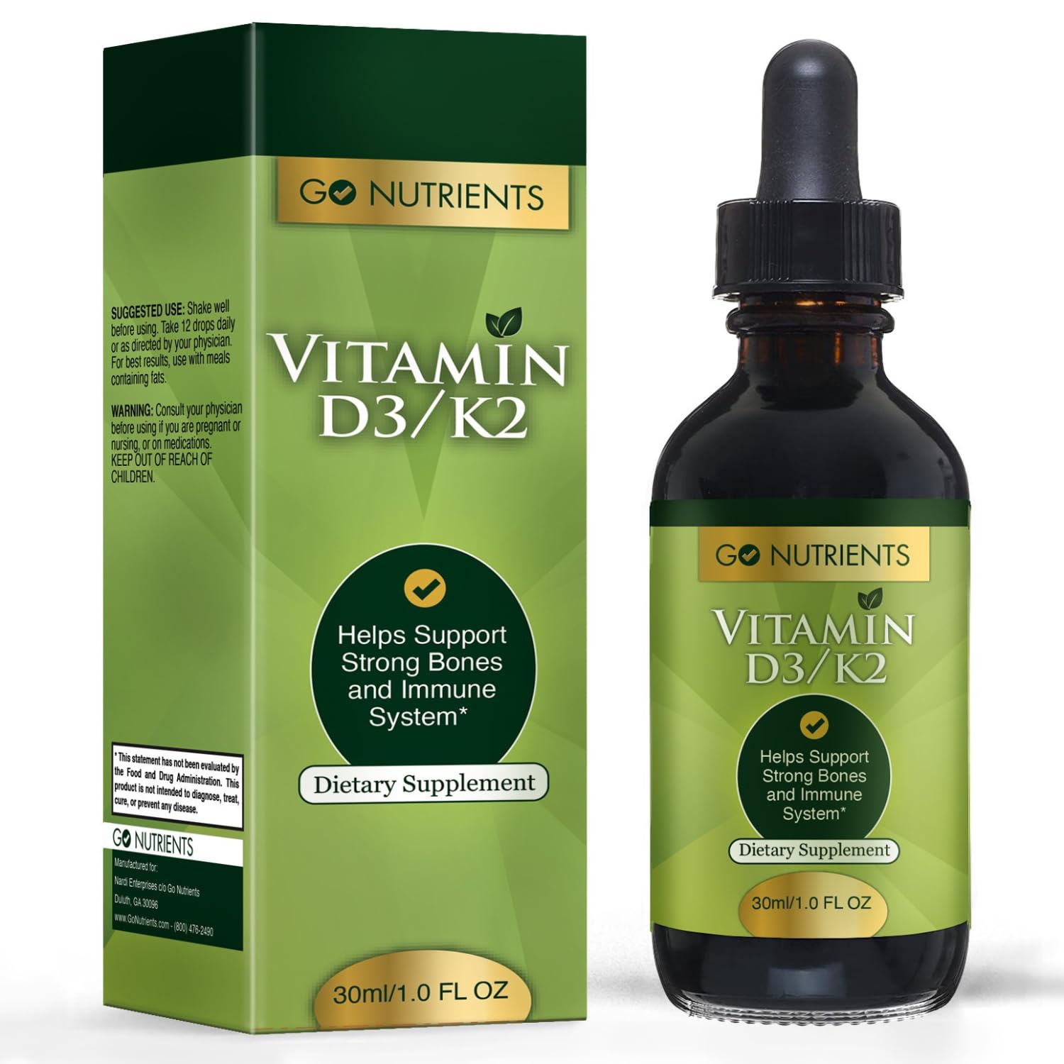 Go Nutrients vitamin D3 K2 drops