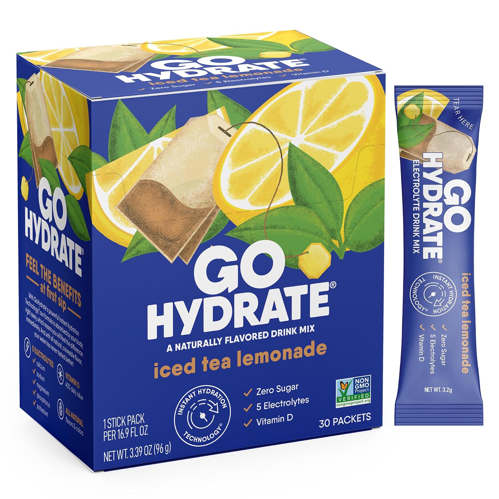GoHydrate electrolytes powder iced tea lemonade