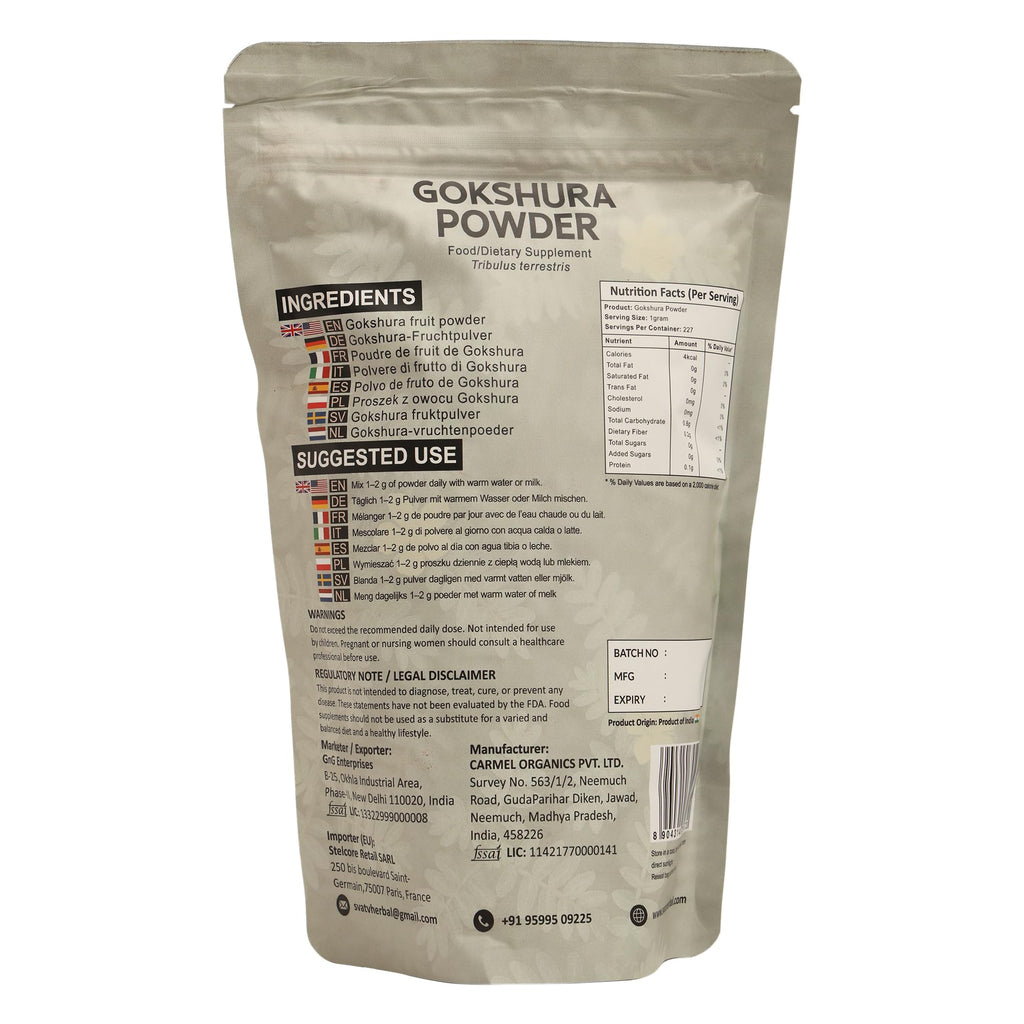 Gokshura powder for enhanced performance