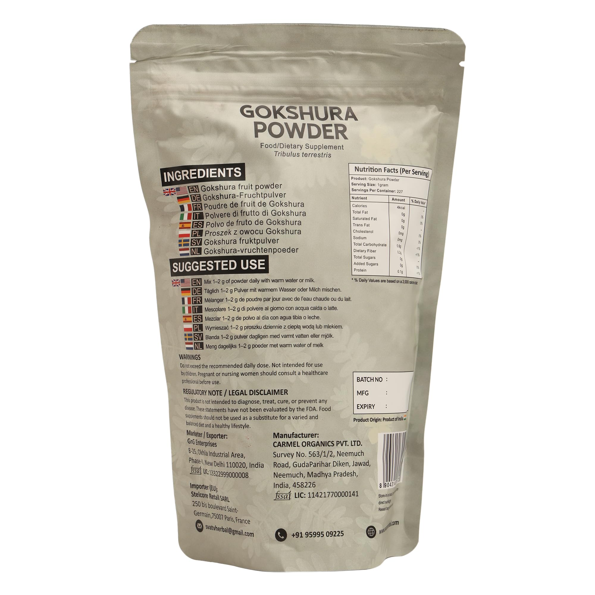 Gokshura powder for enhanced performance