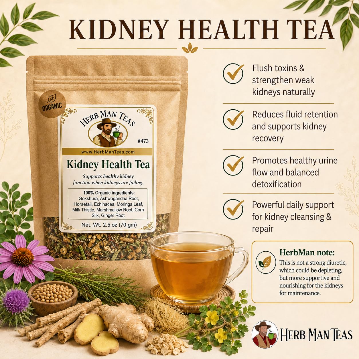 Gokshura tea for detox support
