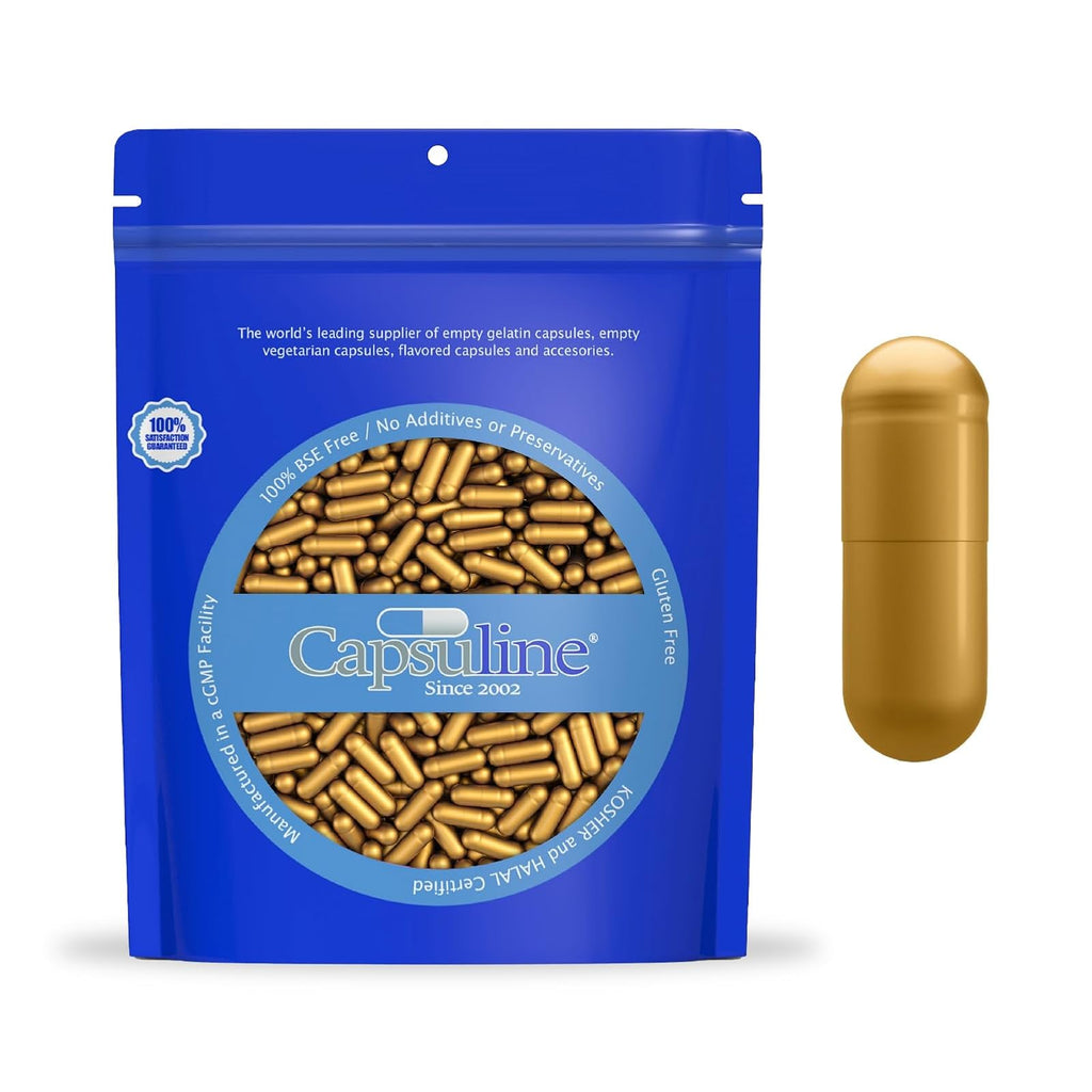 gold empty gelatin capsules for multivitamins