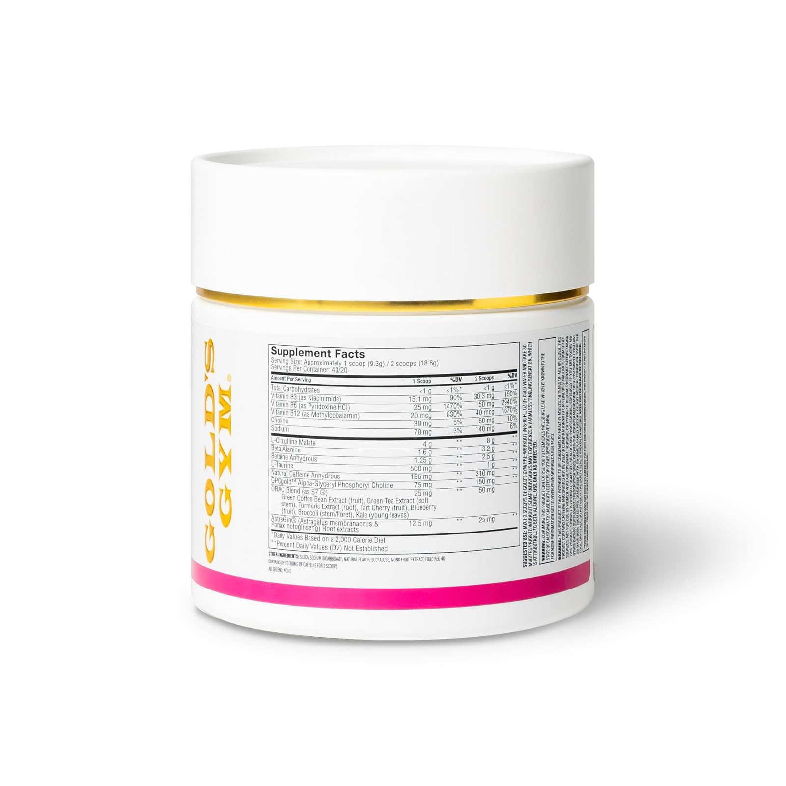 Gold's Gym pre-workout for intense workouts