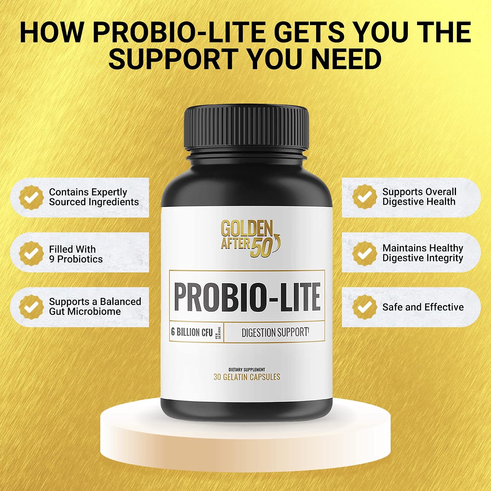 Golden After 50 digestive support probiotics