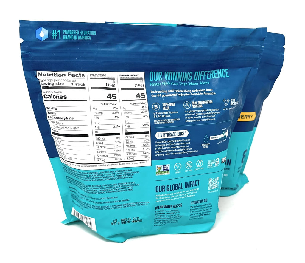 Golden cherry electrolyte powder packs