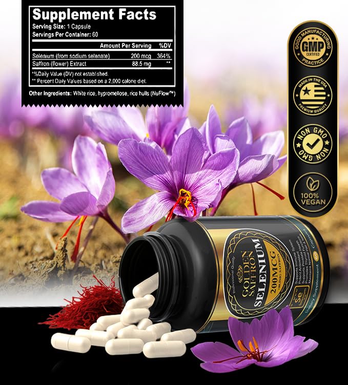 Golden Saffron selenium for antioxidant support