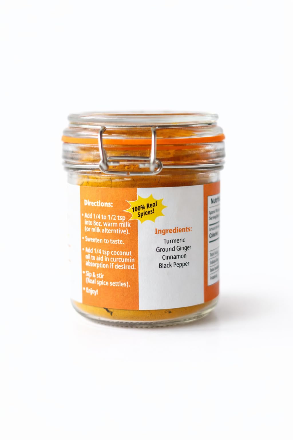 Golden Spice mix in glass jar