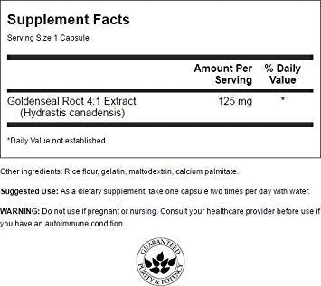 Goldenseal capsules for digestive health