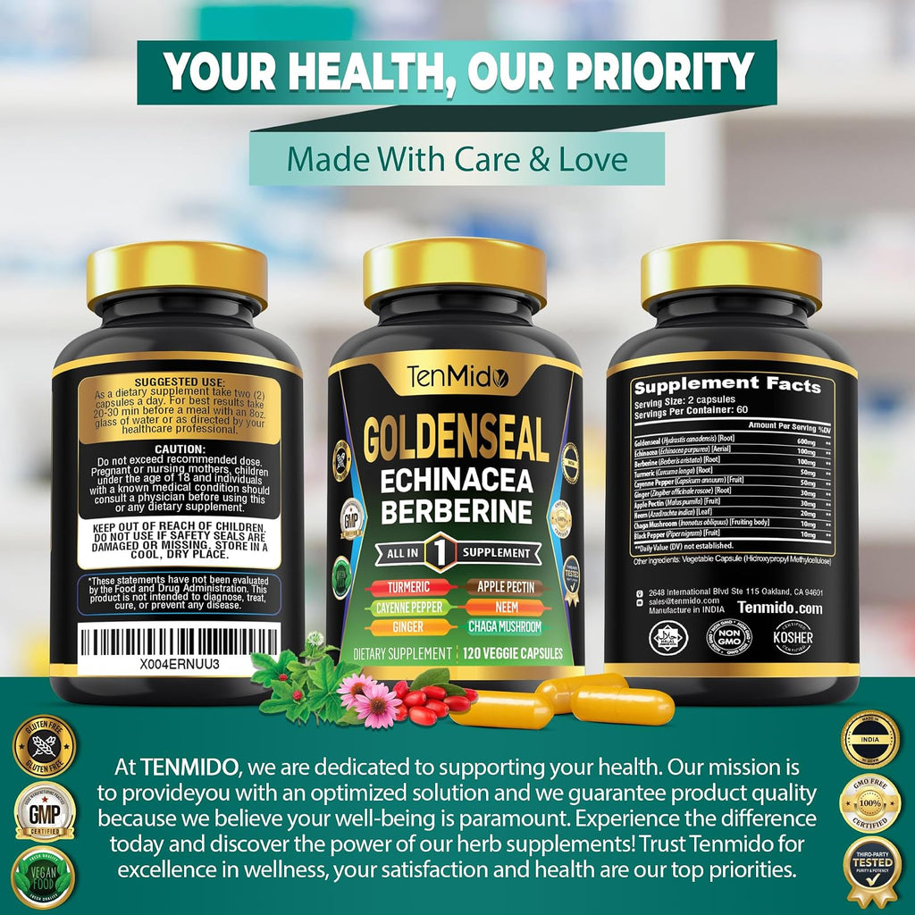 Goldenseal capsules for everyday vitality