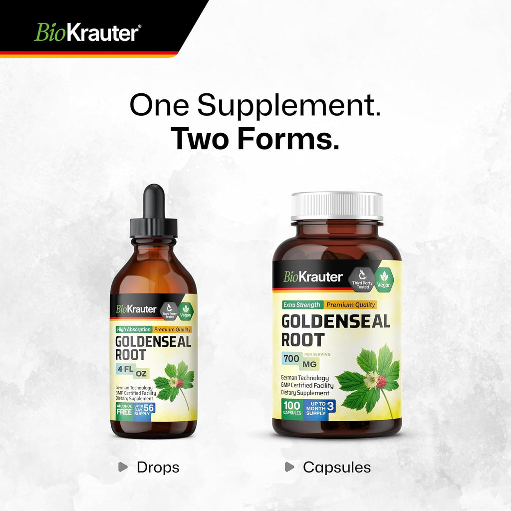 Goldenseal capsules for herbal healing