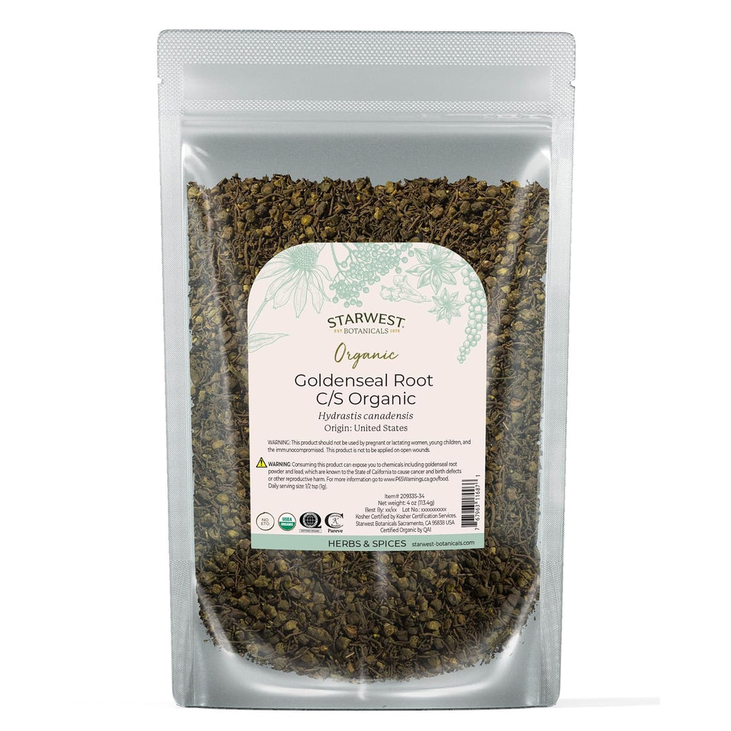 Goldenseal root cut for herbal remedies