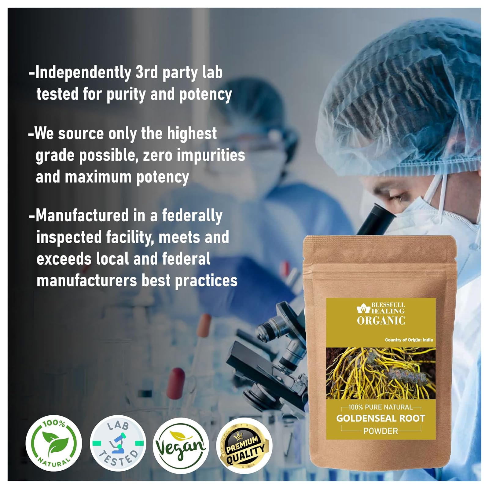 Goldenseal root powder for immune support
