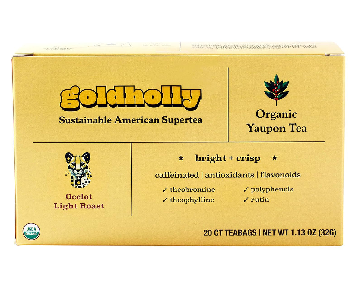 Goldholly organic yaupon tea bags